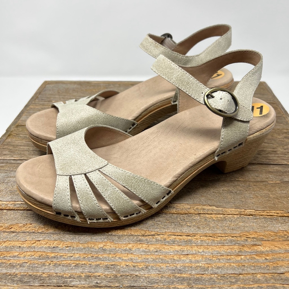 Dansko | Shoes | Dansko Sandals 4 Oyster Washed Leather Clog Open Toe ...